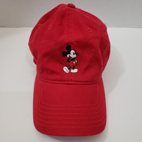 Disney | Accessories | Os Disney Red Hat With Embroidered Mickey Mouse ...